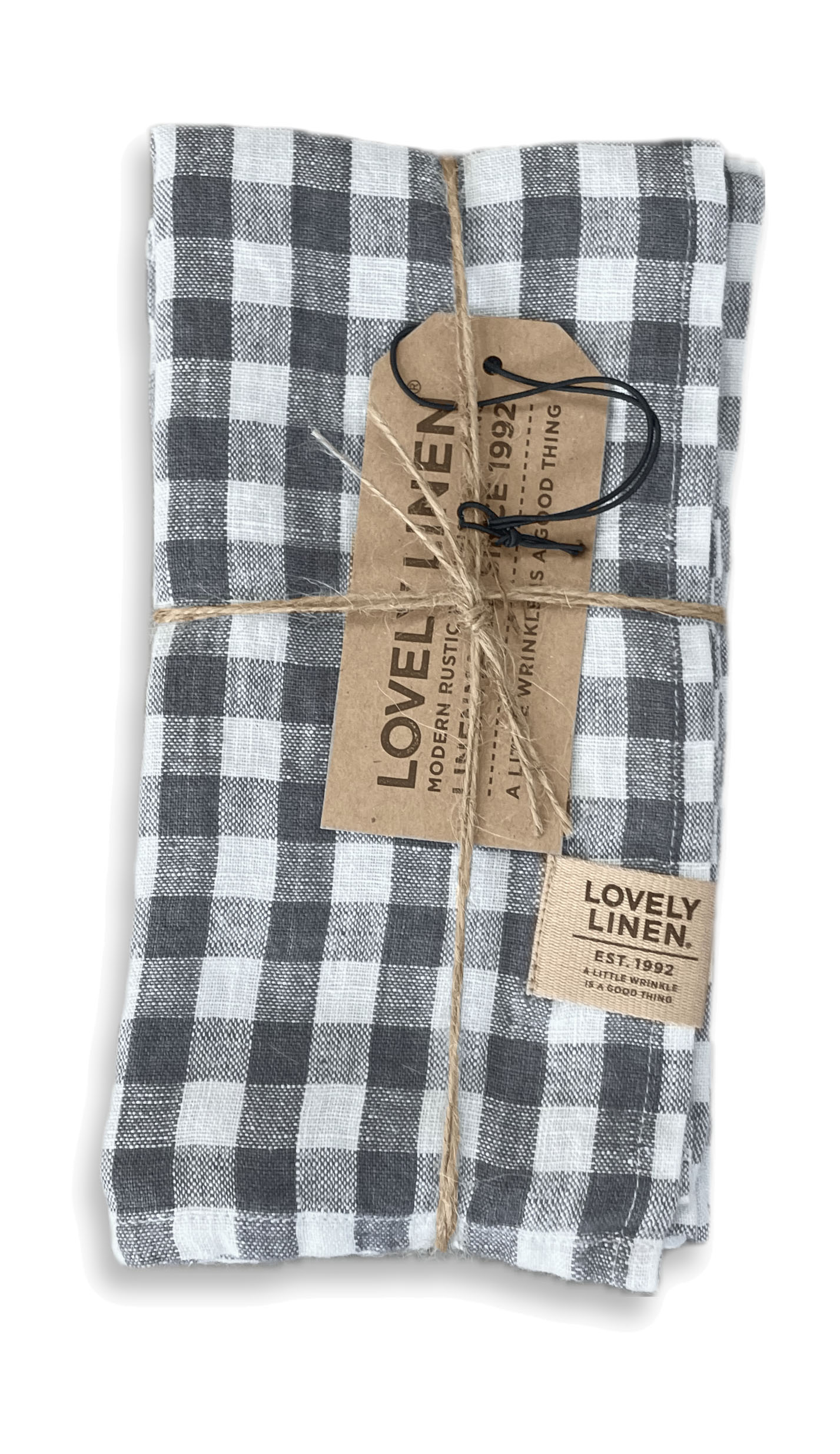 Lovely Linen Servietten 45x45 cm Misty Square Off-White/Graphite ...
