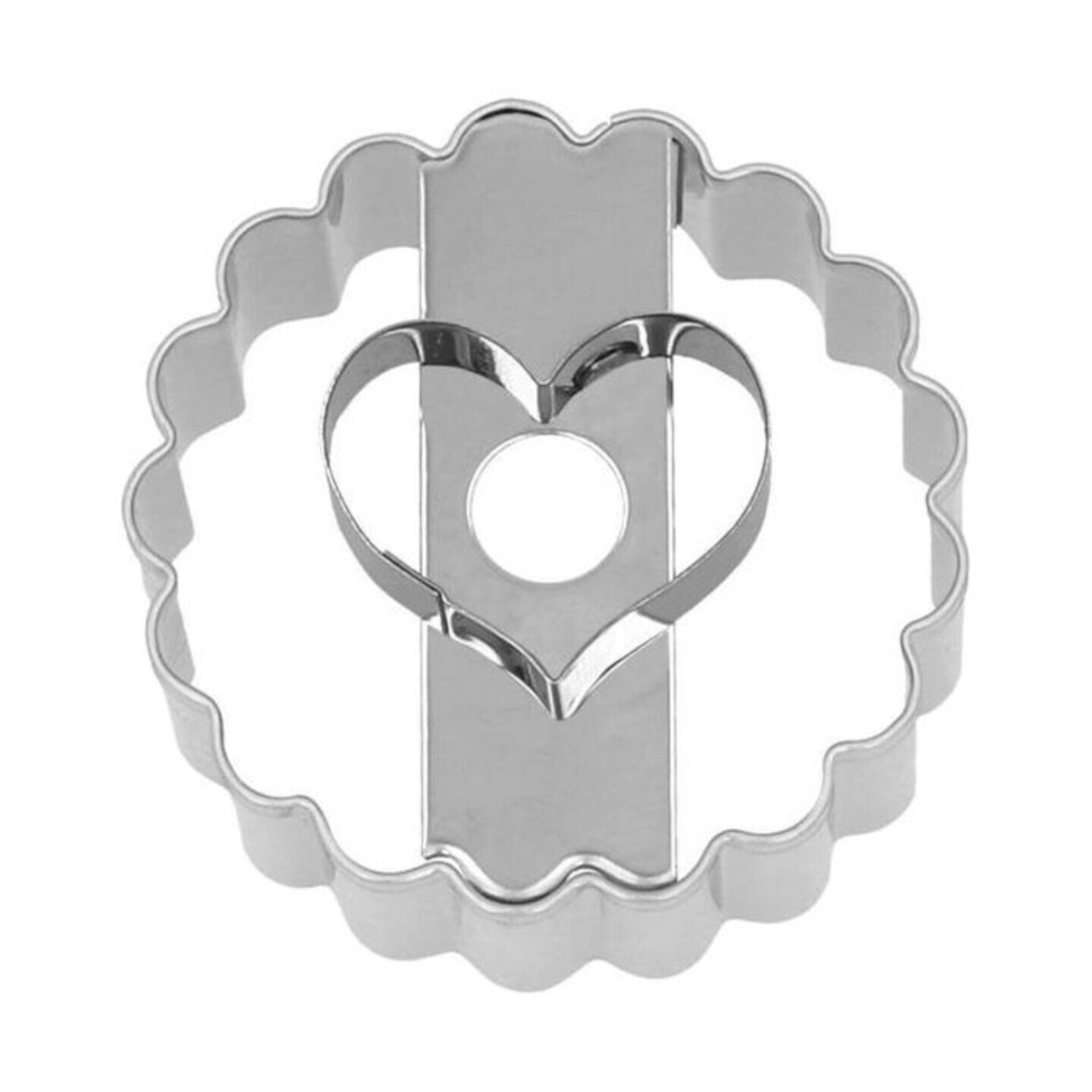 RBV Birkmann Ausstecher Herz 5 cm Linzer silber | tischwelt.de